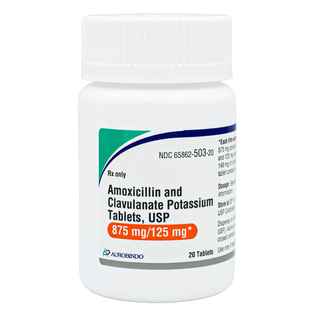 Amoxicillin and Clavulanate Potassium 500 mg/125 mg Tablets 100/Bottle