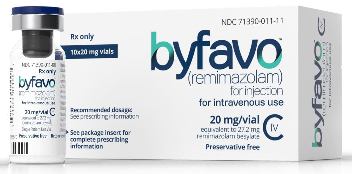 BYFAVO™ Remimazolam 20 mg/vial 10/Box, Class 4