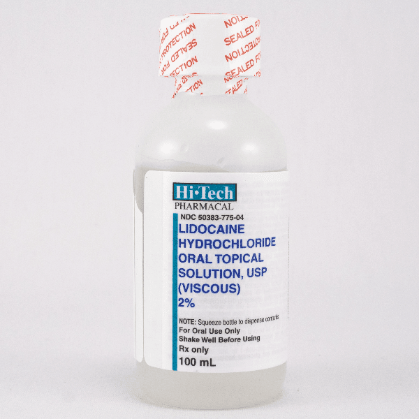 Lidocaine HCl 2% 100mL Viscous Bottle