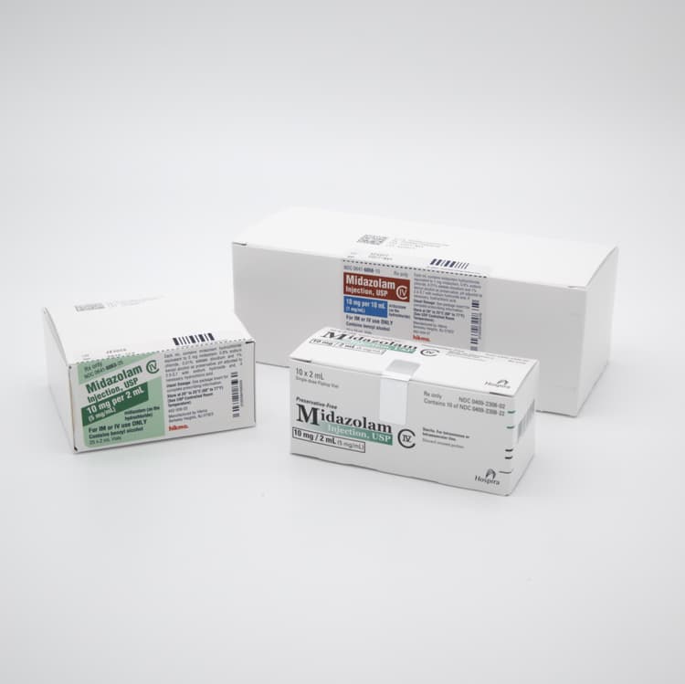Midazolam HCl 5 mg / mL 2 mL Single-Dose Vial Class 4 10/Box